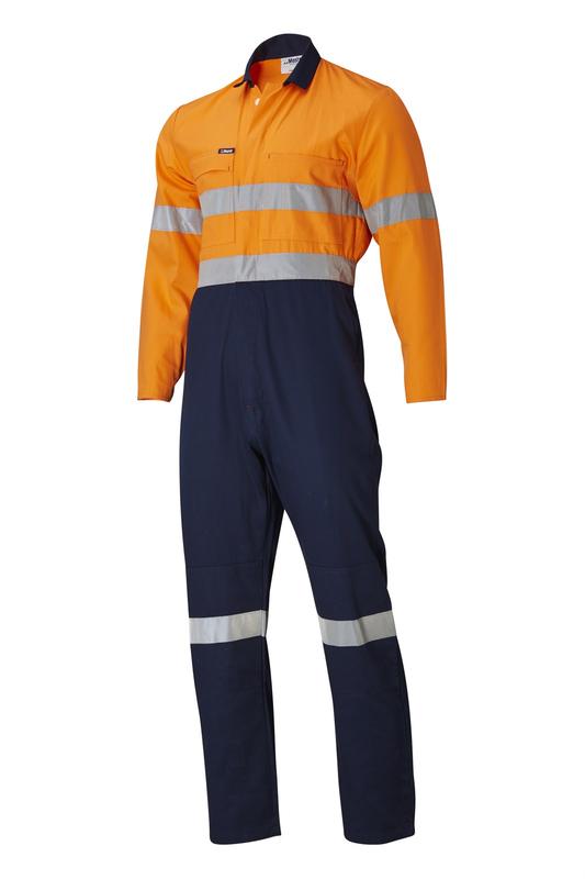 COVERALL MASTER WM500 2 TONE HI VIS D/N TAPED 190GSM COTTON DRILL ...