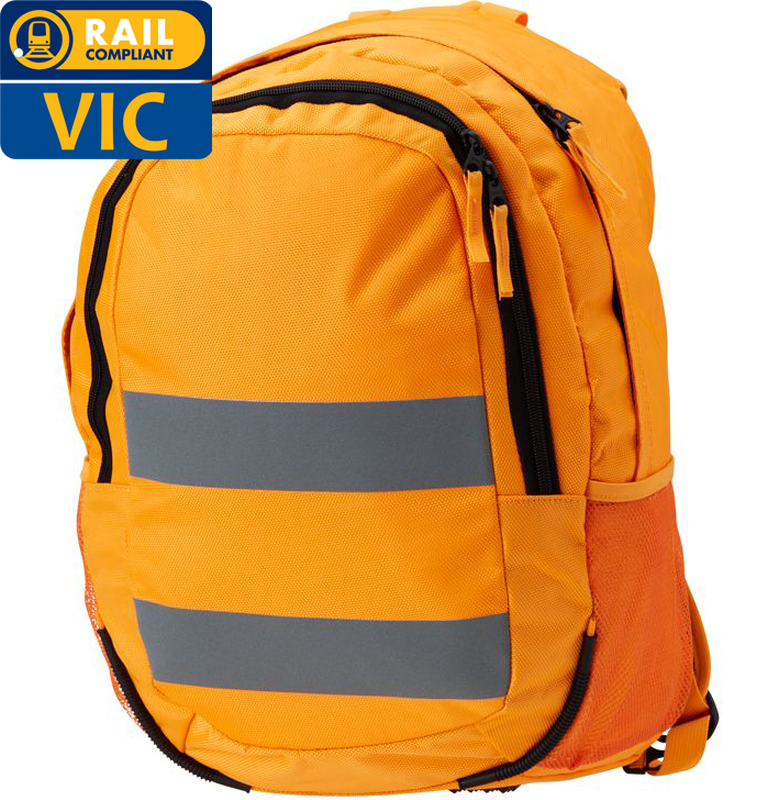 BACK PACK MASTER 'VIC RAIL' HI VIS D/N TAPED - Safeman Australia