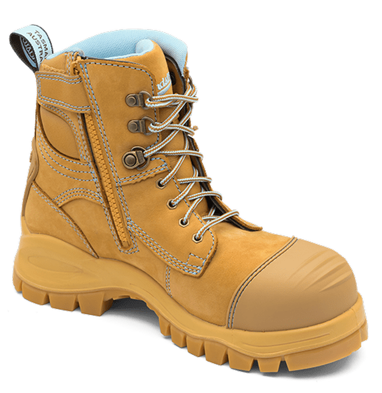 BOOT SAFETY WOMENS BLUNDSTONE 892 ZIP SIDED PU/RUBBER SOLE TOE BUMPER ...